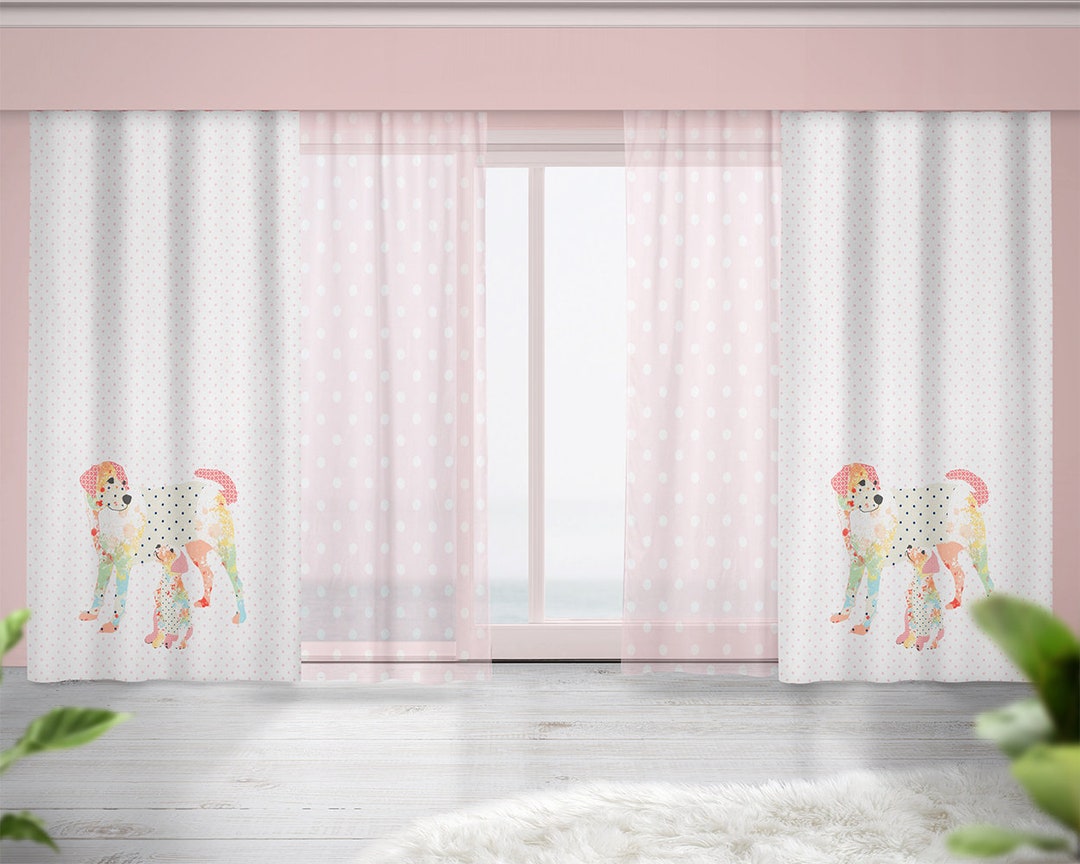 Baby Pink Nursery Window Curtains Sheer Curtains or Blackout - Etsy