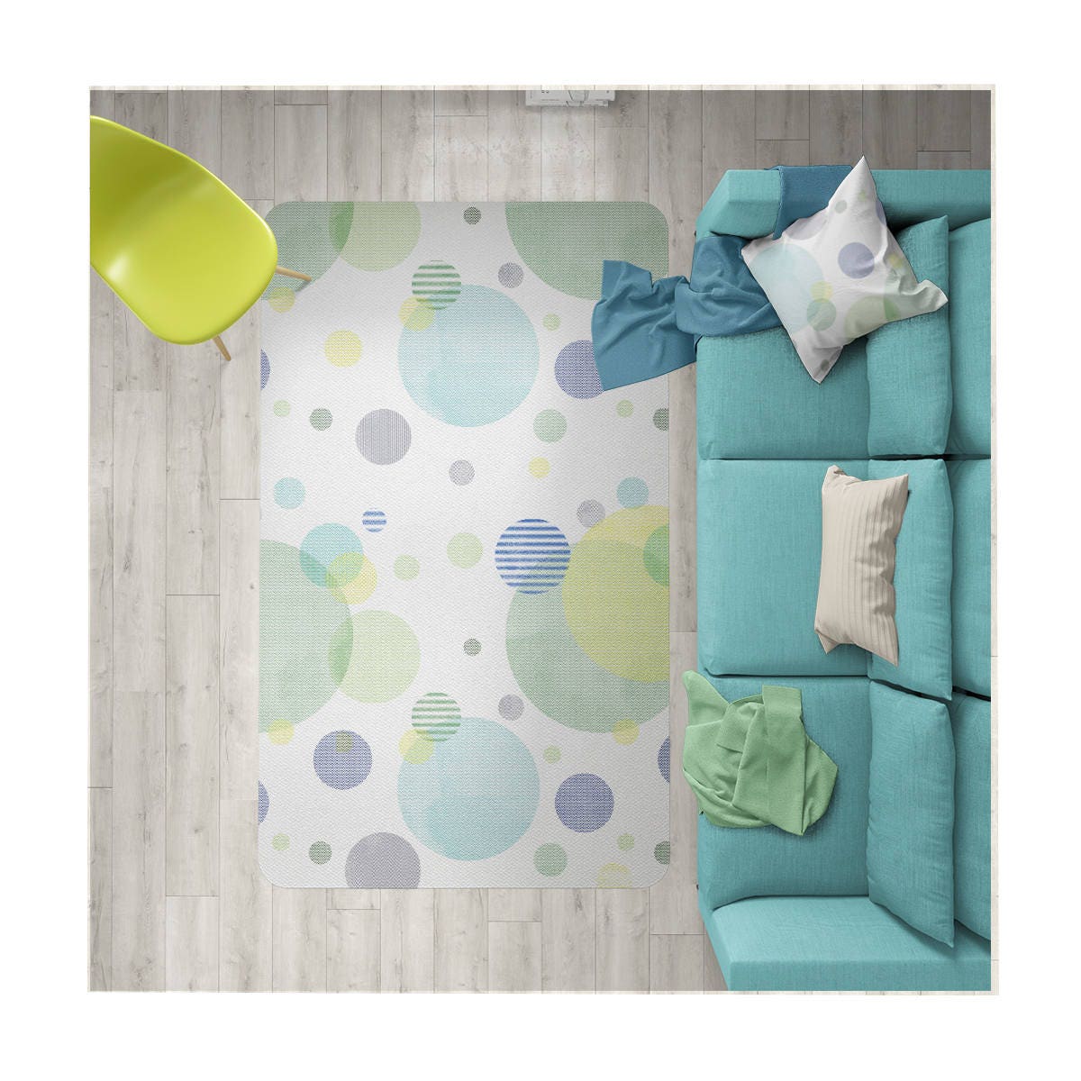 Toddler Boys Room Floor Rug. Playroom Area Rug. Blue & Green - Etsy