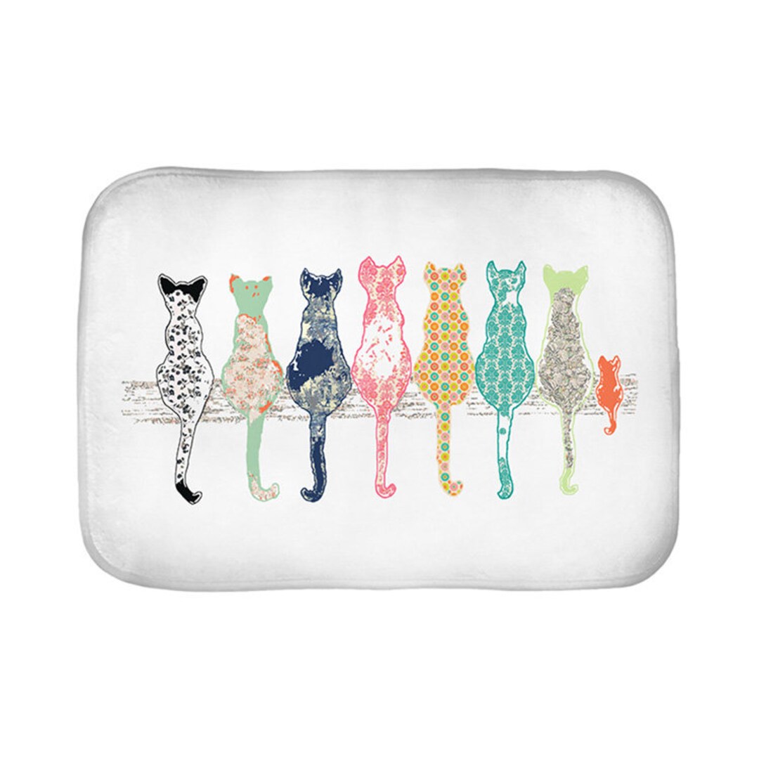 Cats Bath Mat With Non Skid Backing, Matching Shower Curtain and Bath ...