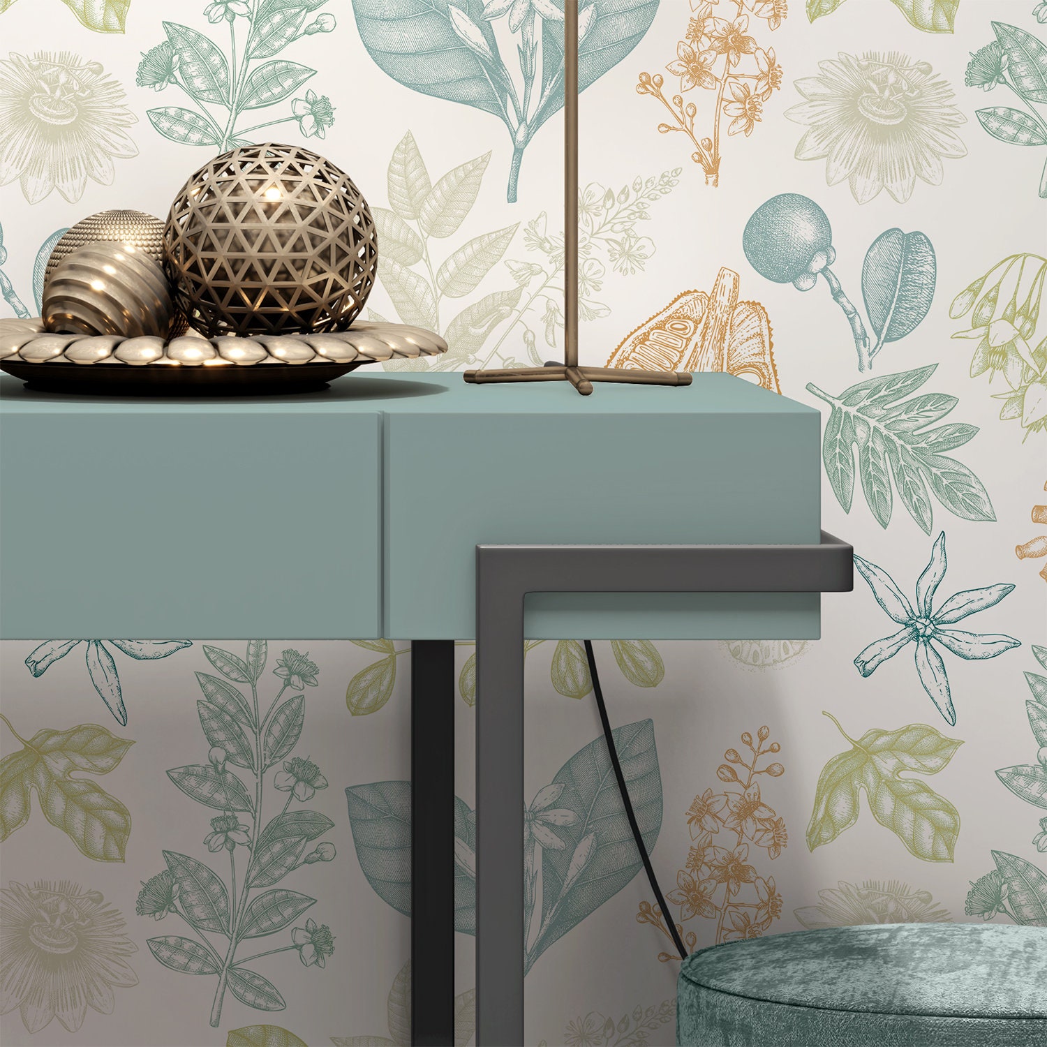 Botanical Green Leaf Peel and Stick Removable Wallpaper - Etsy