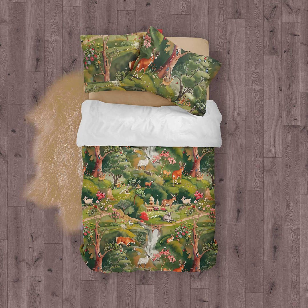 Bedding Set Kids Woodland Wonderland Cotton Duvet Cover With Pillows in ...