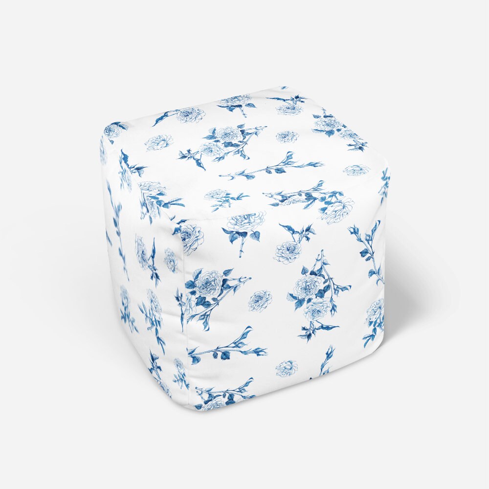 Indigo Blue Play Mat Nursery Area Rug Floral Nursery Decor | Etsy