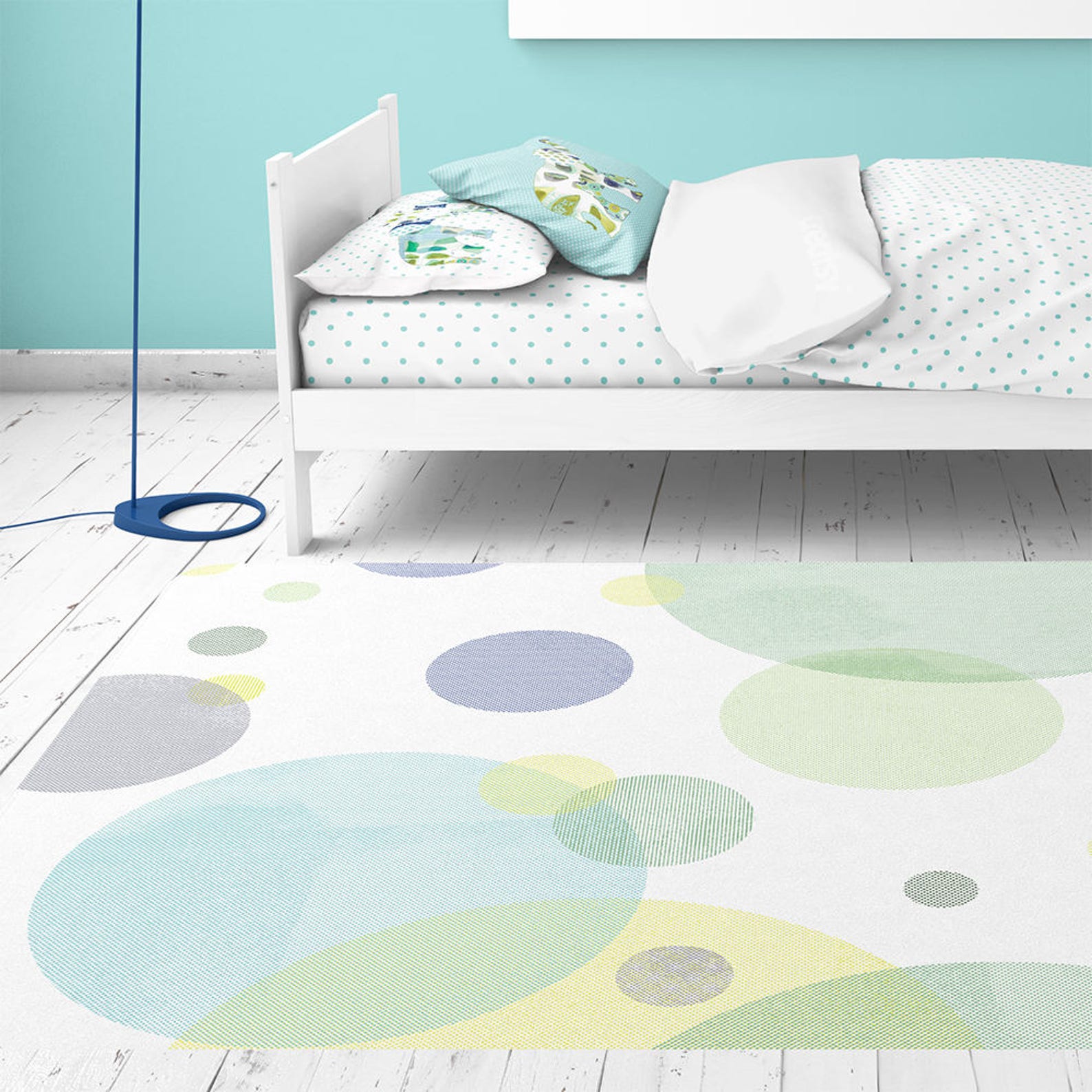 Toddler Boys Room Floor Rug. Playroom Area Rug. Blue & Green - Etsy