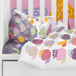 Fun Toddler Girl Bedding Set With Duvet Cover or Comforter, Fitted ...