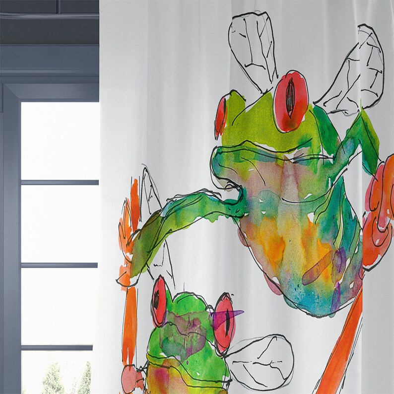 Watercolor Frogs Shower Curtain Gender Neutral Bathroom Decor. - Etsy