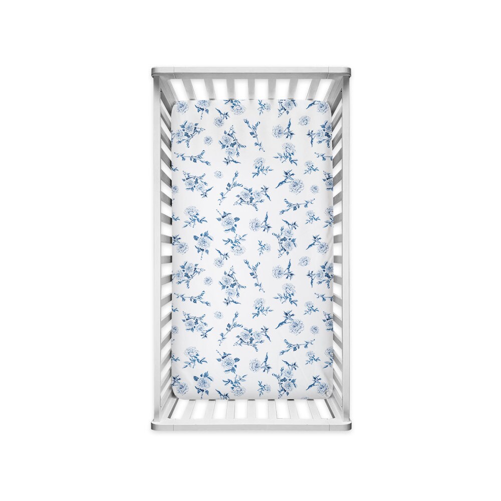 Indigo Blue Play Mat Nursery Area Rug Floral Nursery Decor | Etsy