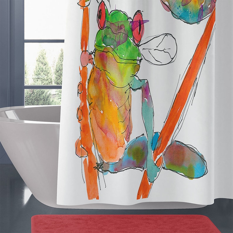 Watercolor Frogs Shower Curtain Gender Neutral Bathroom Decor. - Etsy