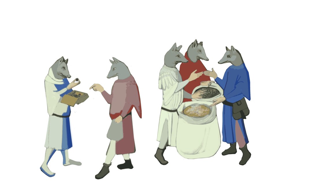 Medieval Cross Stitch Pattern Illumination Andaman Cynocephalus Direct ...