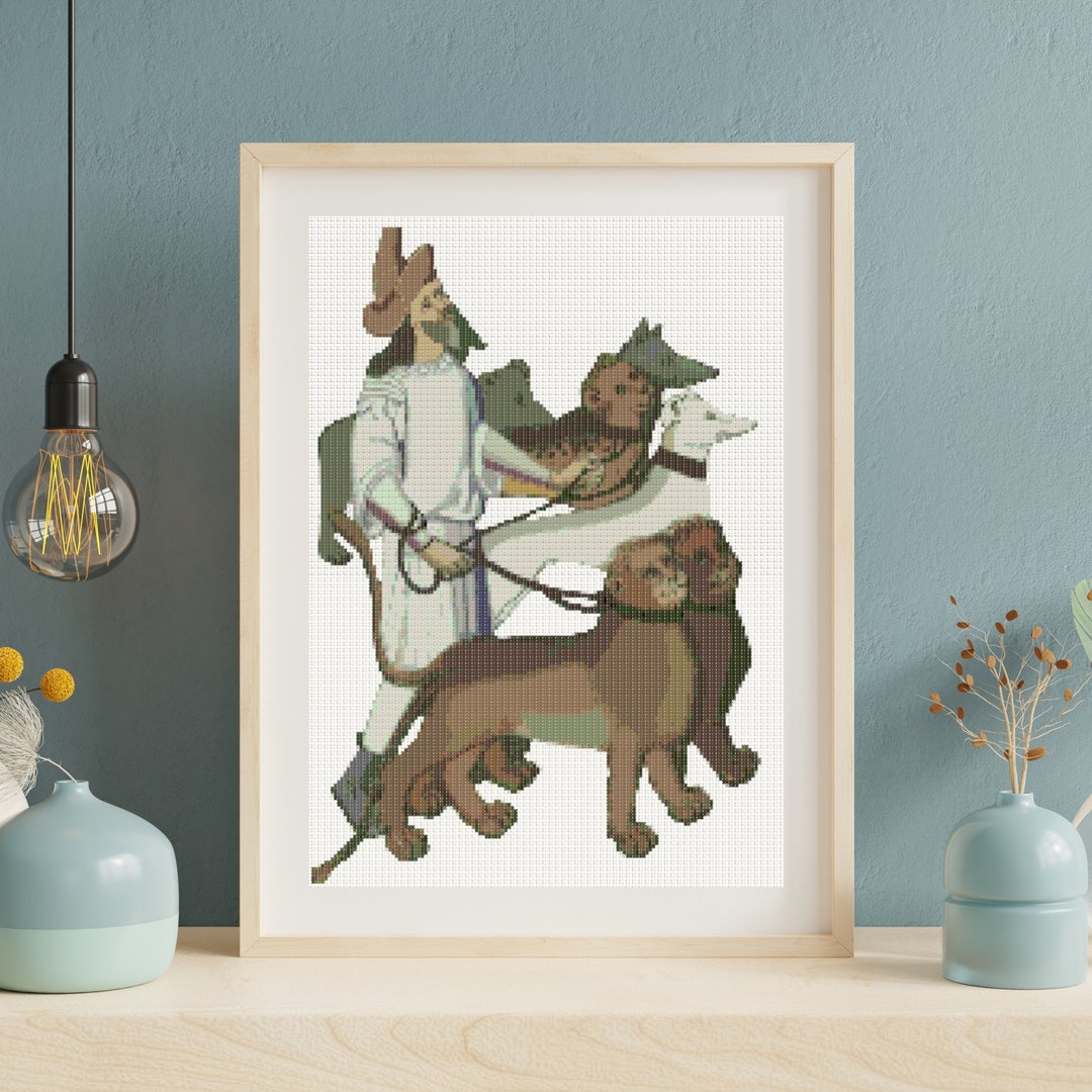 Medieval Cross Stitch Pattern Illumination the Tamed Beasts Direct ...