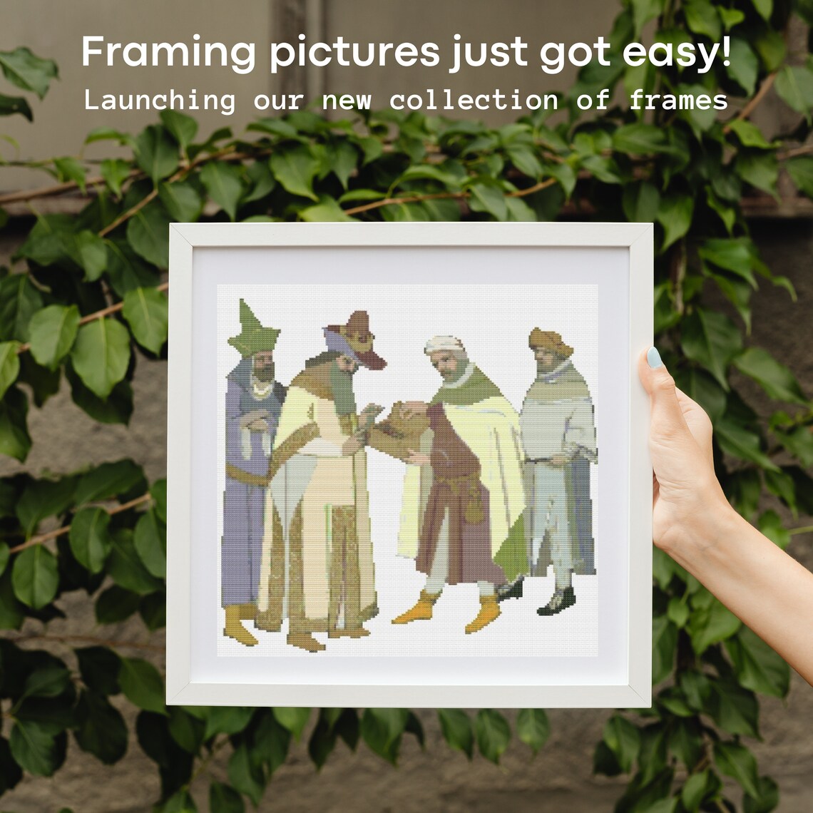 Medieval Cross Stitch Pattern Illumination King of Lar Buying Pearls ...