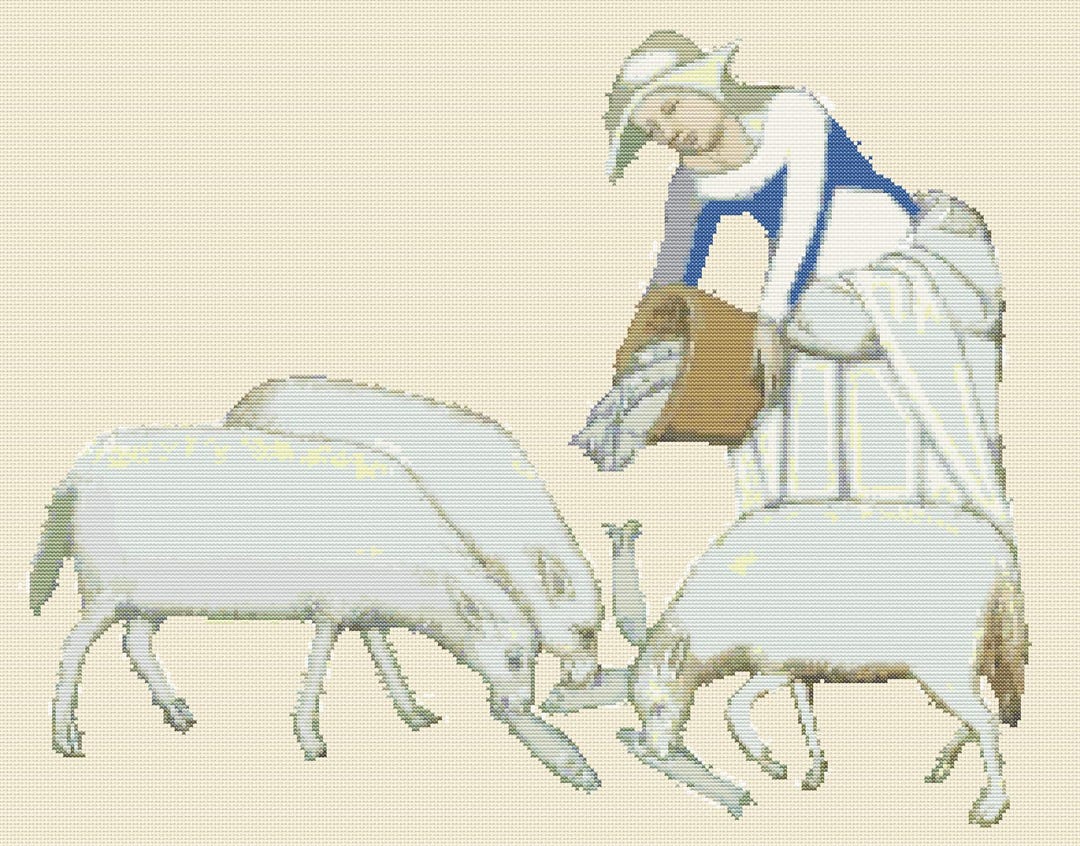 Medieval Manuscript Cross Stitch Pattern – Fantasy Country With Fish ...