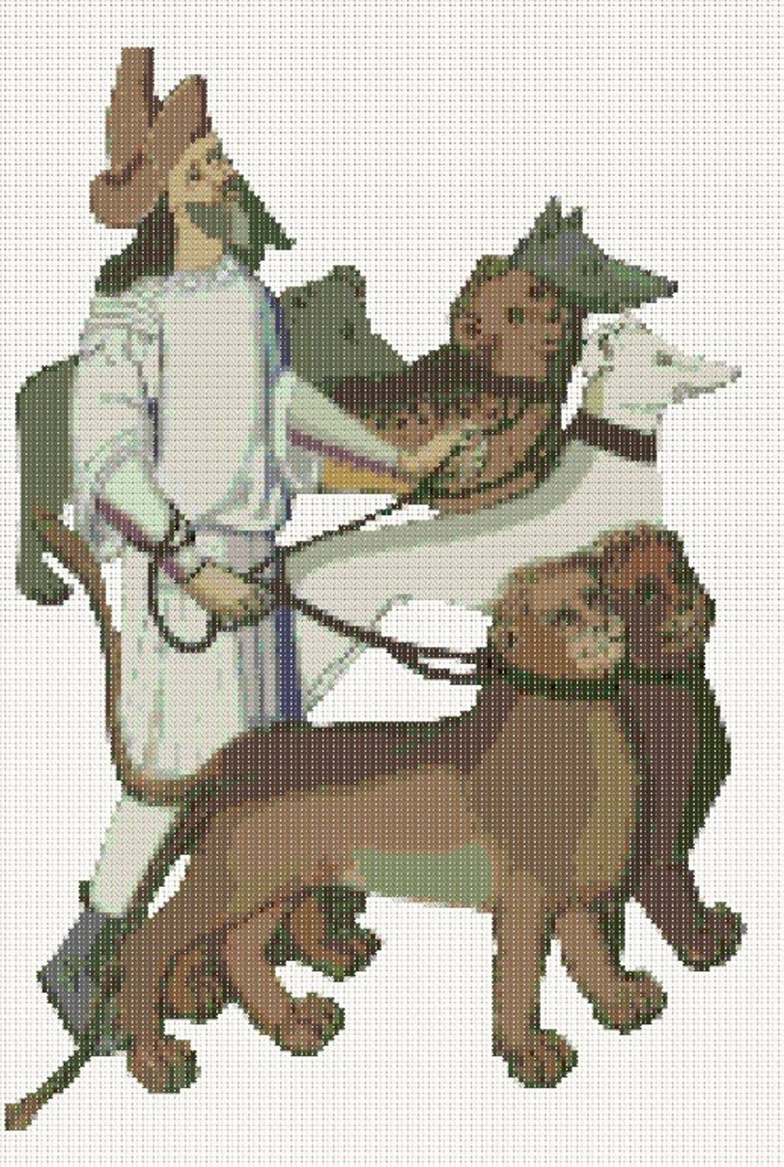 Medieval Cross Stitch Pattern Illumination the Tamed Beasts Direct ...