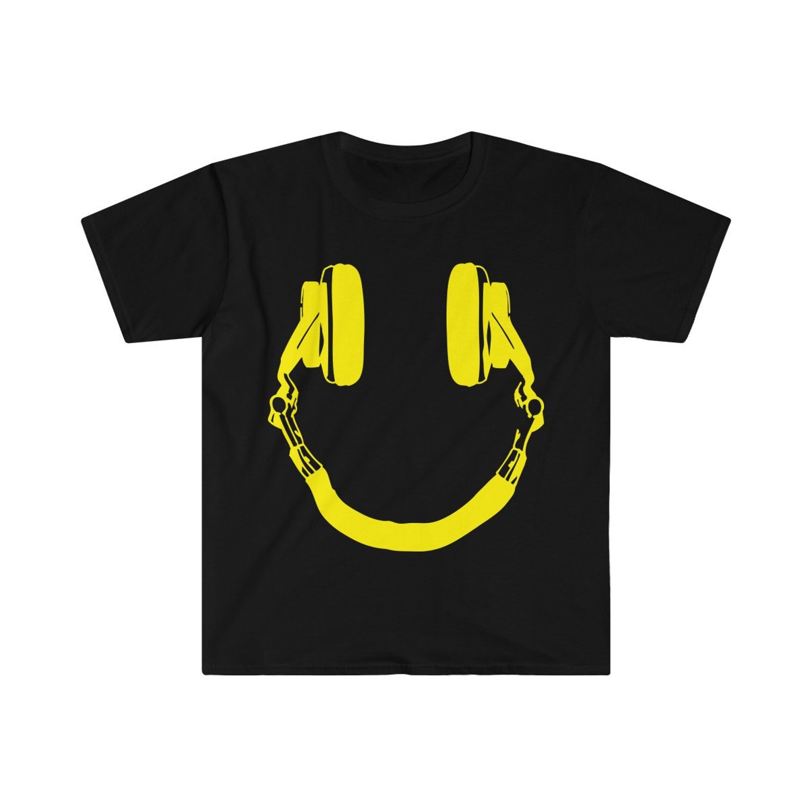 Smiling Headphones Shirt, DJ Shirt, Deejay Shirt, Gift for Dj's, Music ...