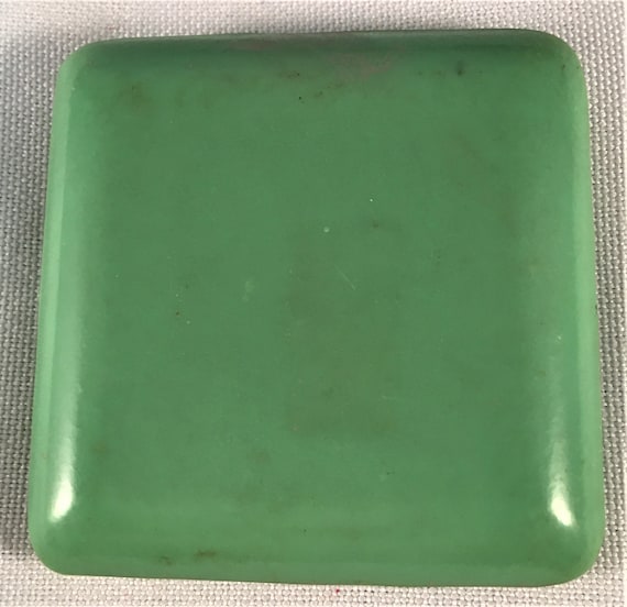 Art Deco Pale Green Bakelite Square Compact Embellish… - Gem