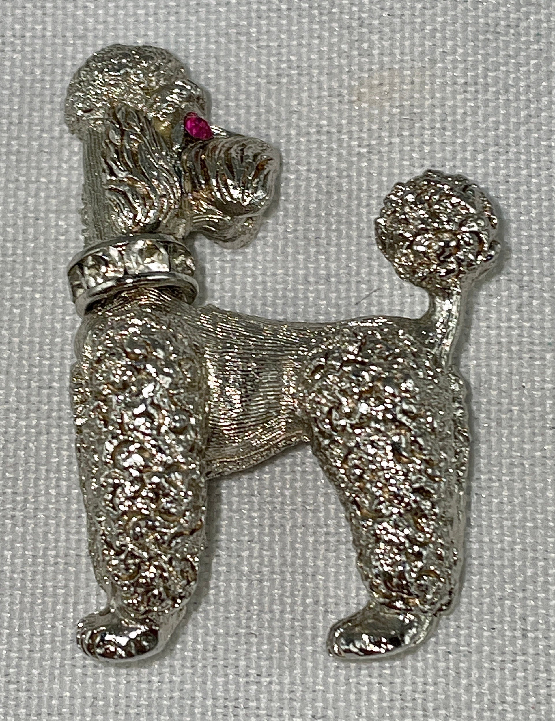 Vintage Napier Silvertone Standing Poodle Pin With Moving Head - Etsy