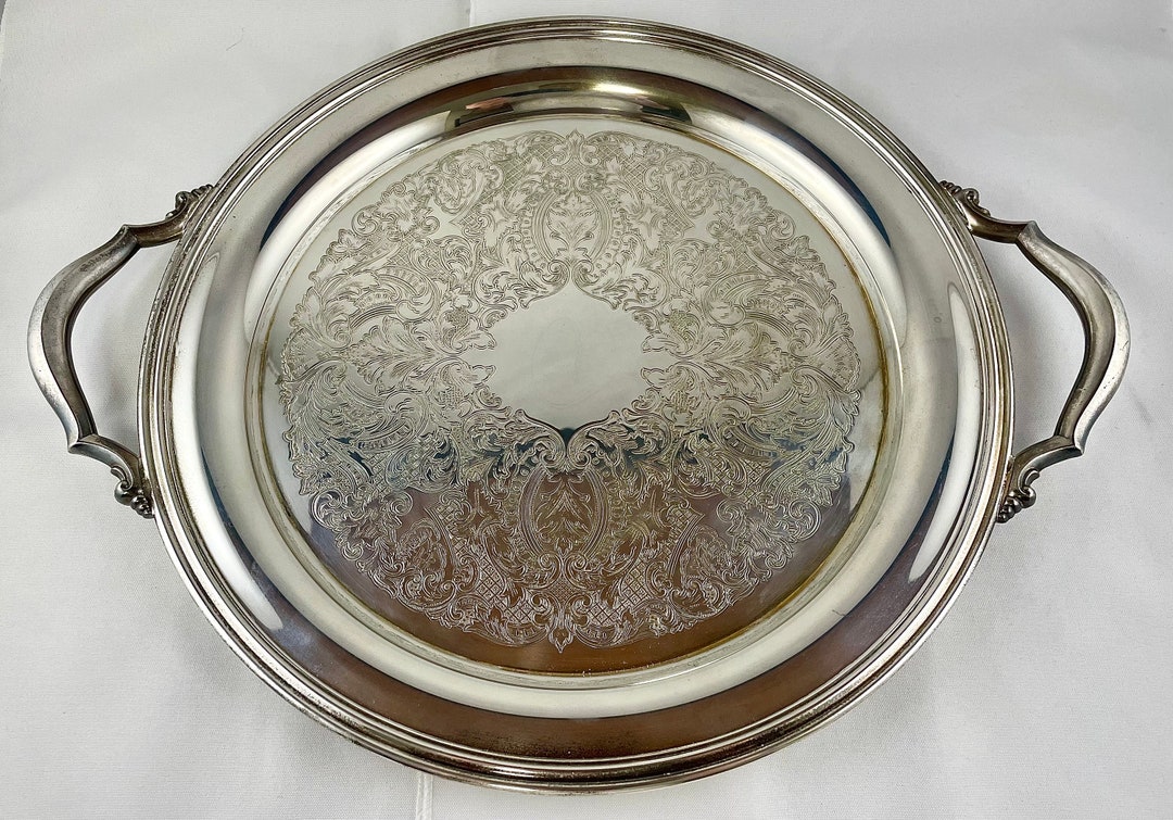 Vintage Oneida Silverplate 2-handled Tray With Engraved Field of ...