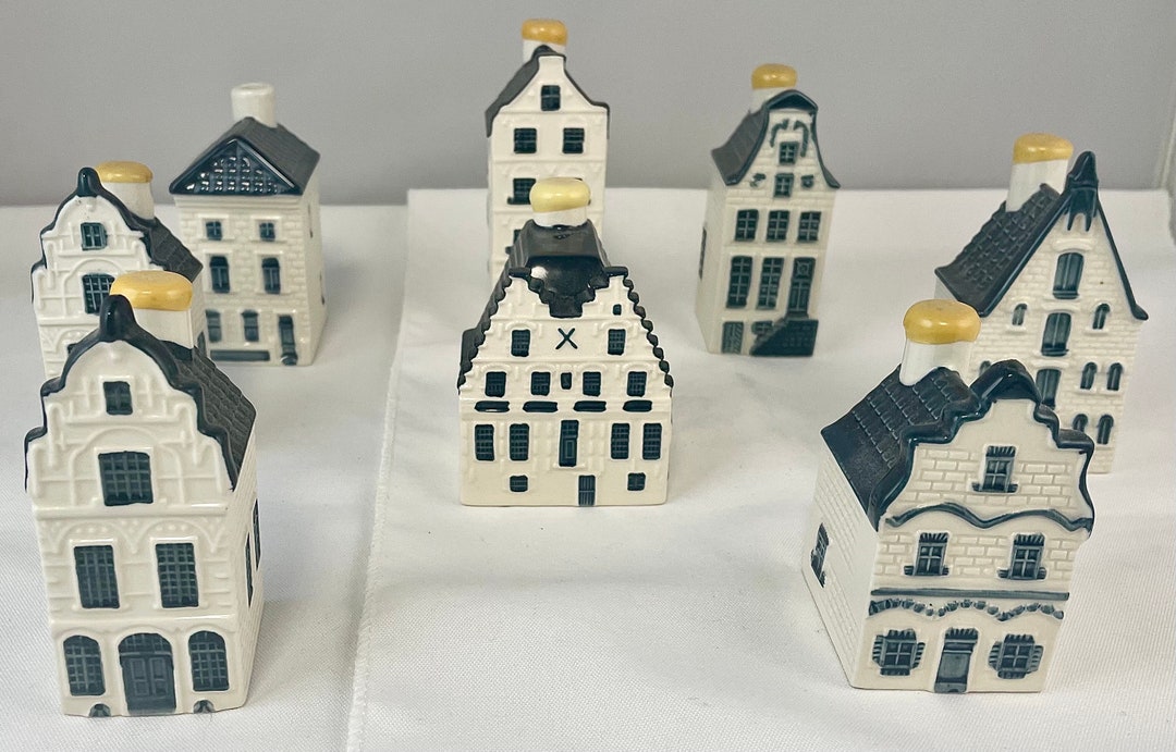 7 KLM by Bols Blue Delft Pottery Miniature Dutch Houses in Different ...
