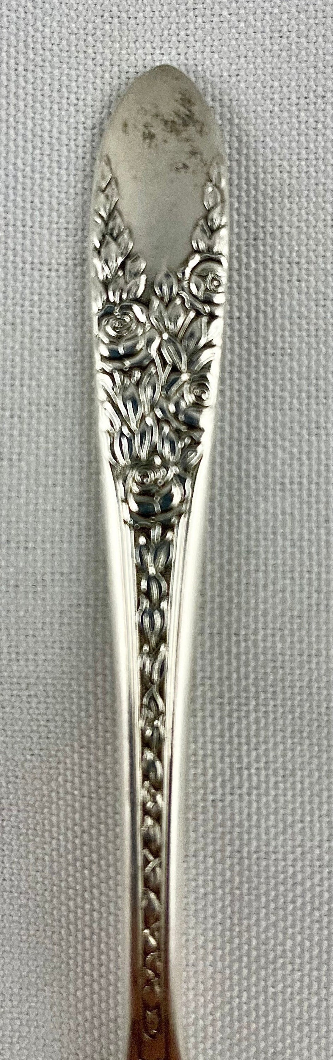 National Silver Co Silverplate Bon Bon Spoon With Rose Decoration - Etsy