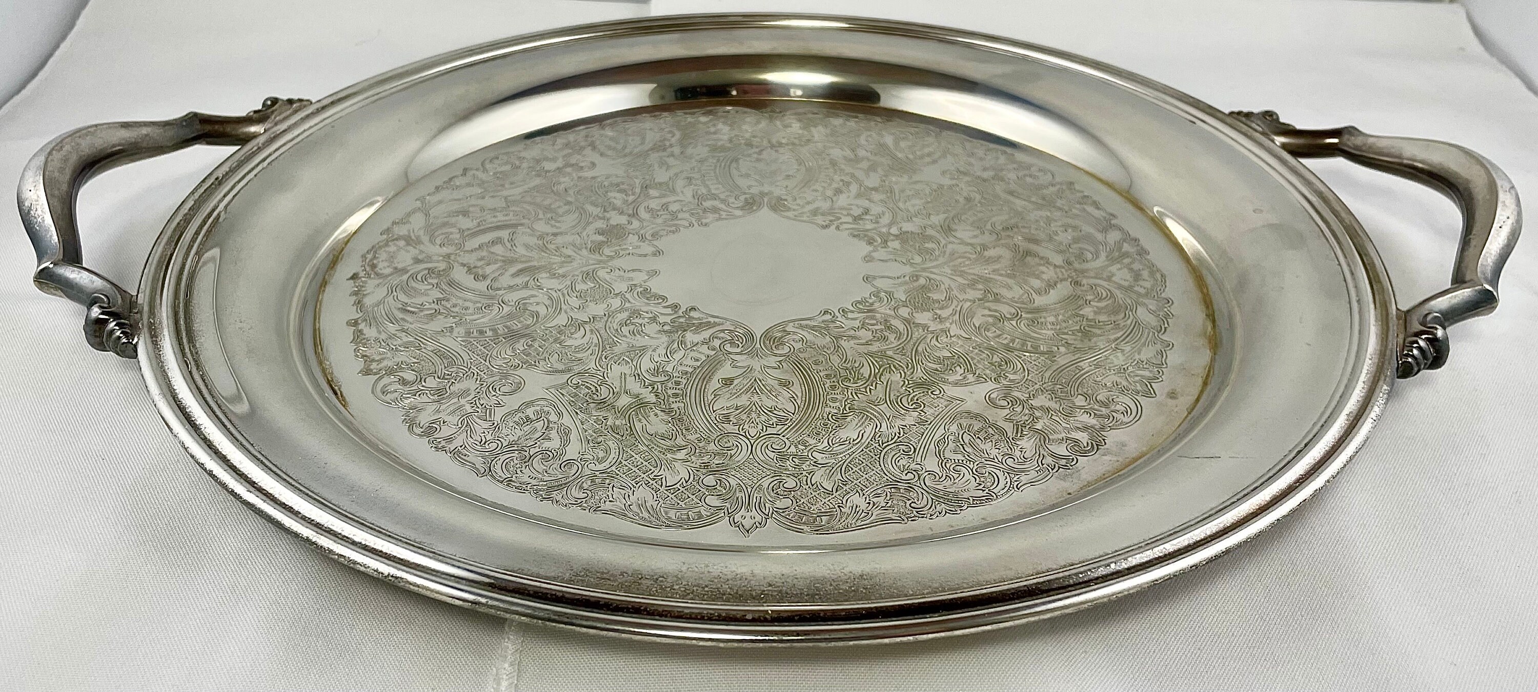 Vintage Oneida Silverplate 2-handled Tray With Engraved Field of ...