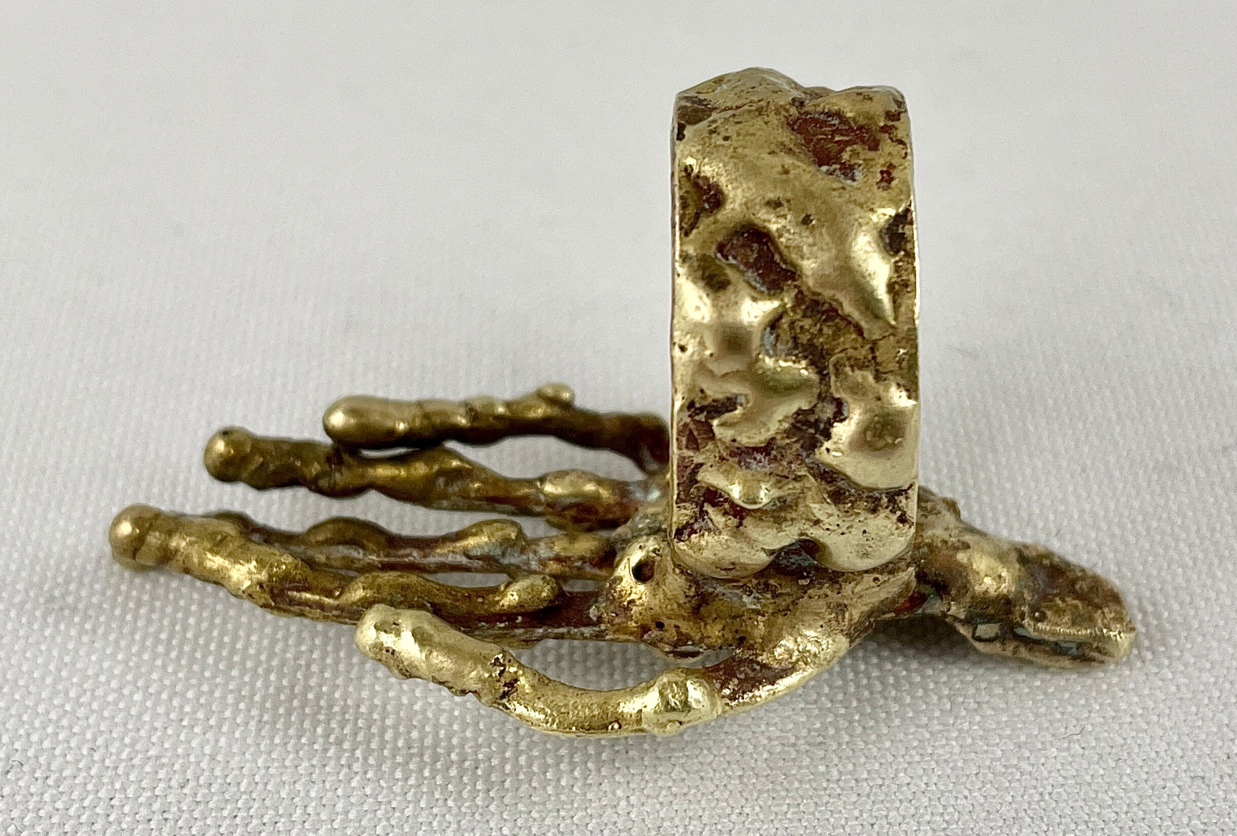 Spooky Handmade Skeletal Hand Ring Size 8 Done in Textured - Etsy