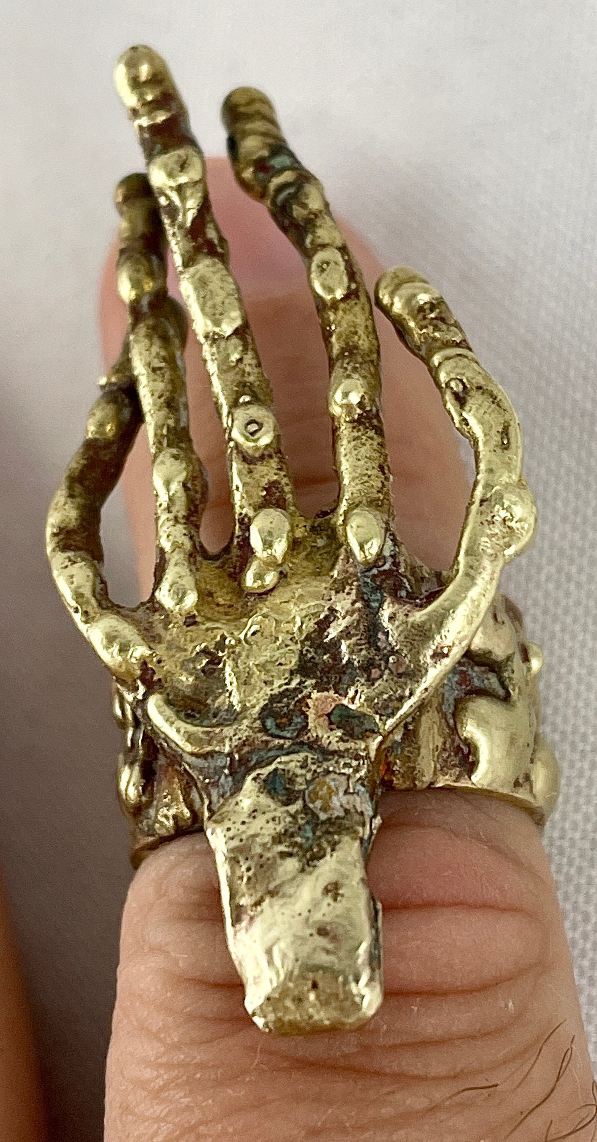 Spooky Handmade Skeletal Hand Ring Size 8 Done in Textured - Etsy
