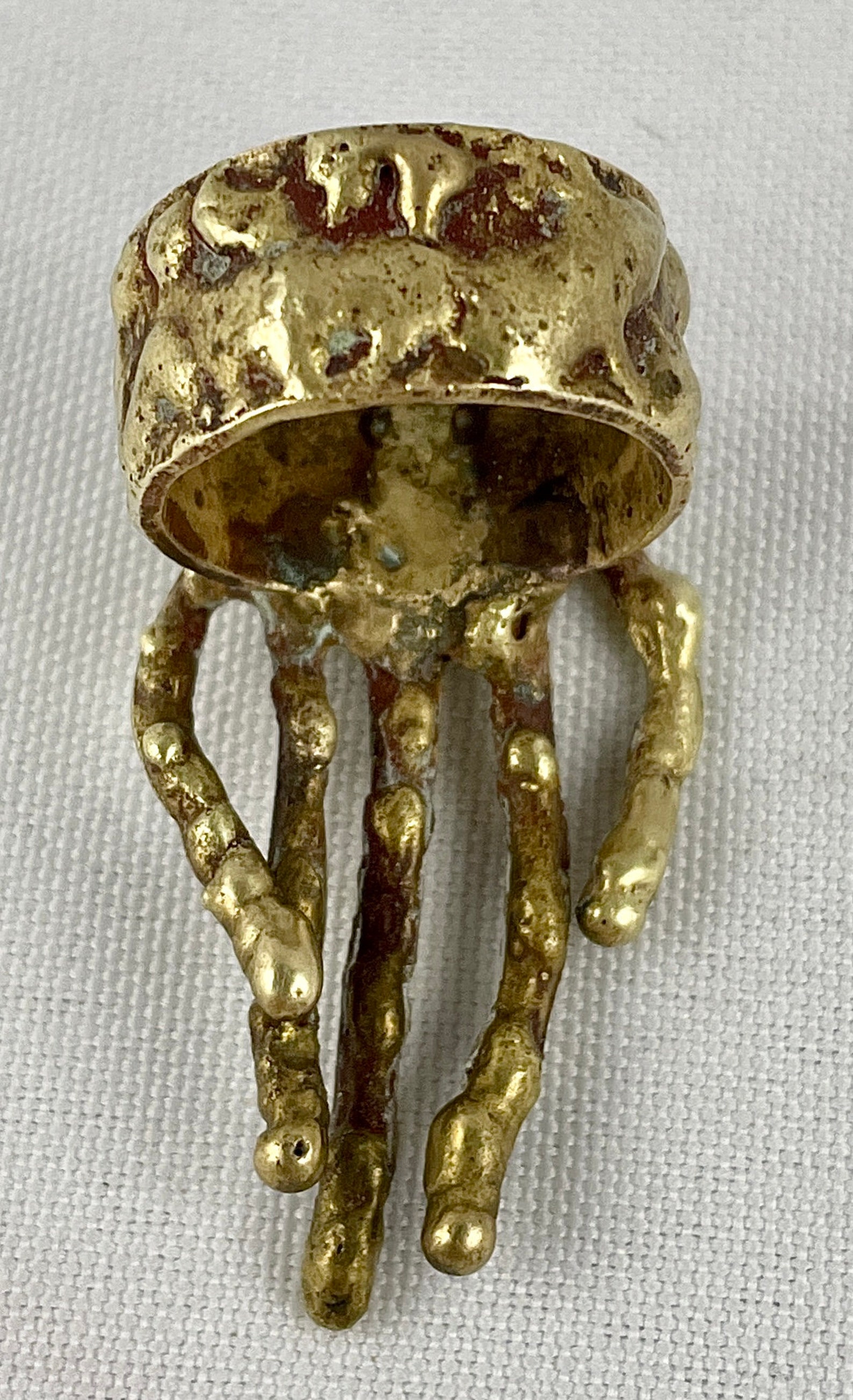 Spooky Handmade Skeletal Hand Ring Size 8 Done in Textured - Etsy