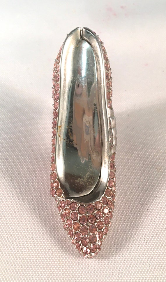 Vintage 1996 Estee Lauder Pink Glass Slipper Solid Pe… - Gem