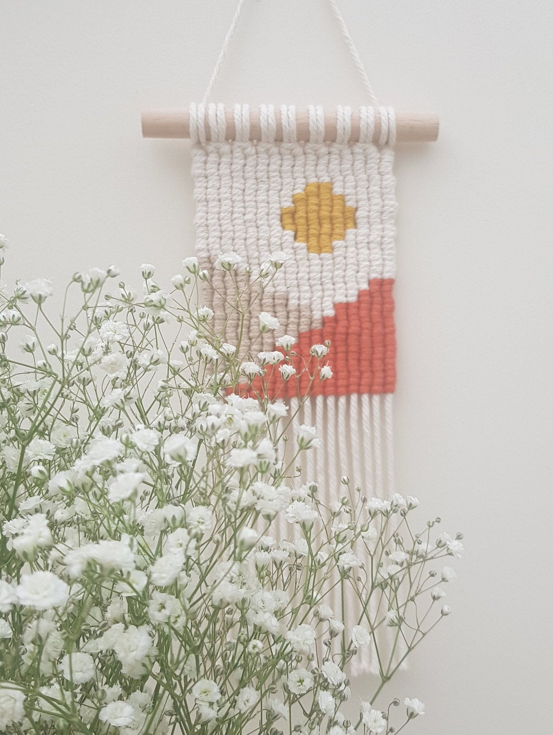 Macrame Wall Hanging Small Landscape Design Handmade Boho - Etsy UK