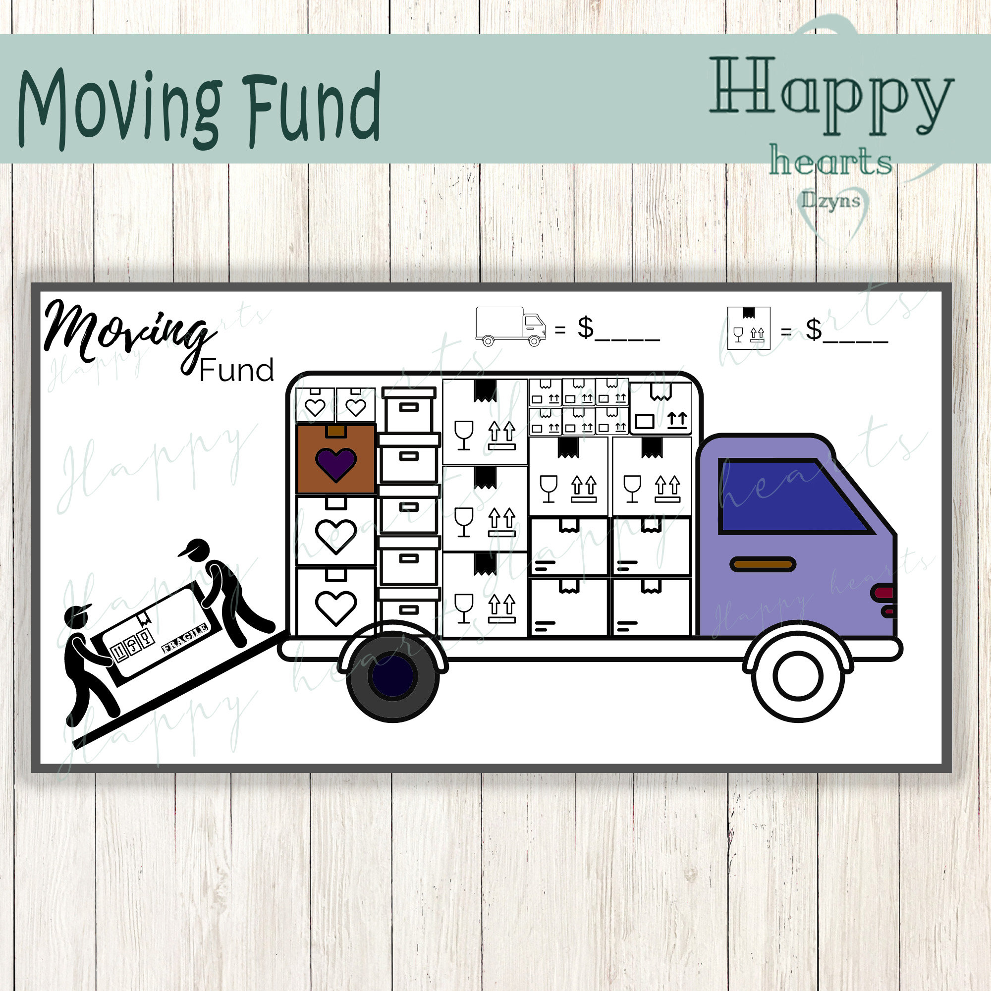 Moving Fund Savings Challenge Printable Fits in A6 Budget Binder Budget ...