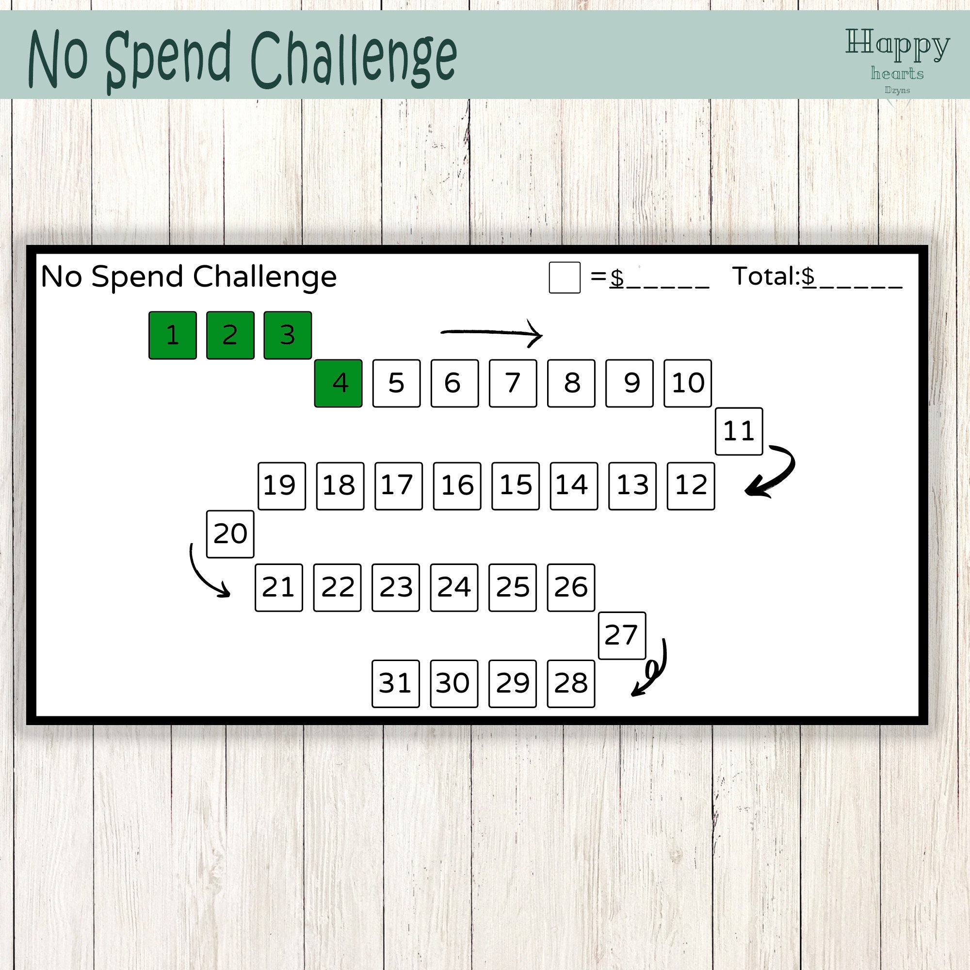 No Spend Savings Challenge Savings Challenge Printable Fits in A6 ...