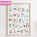 ITALIAN Alphabet for Kids Alphabet Poster of Lovely Animals in ...