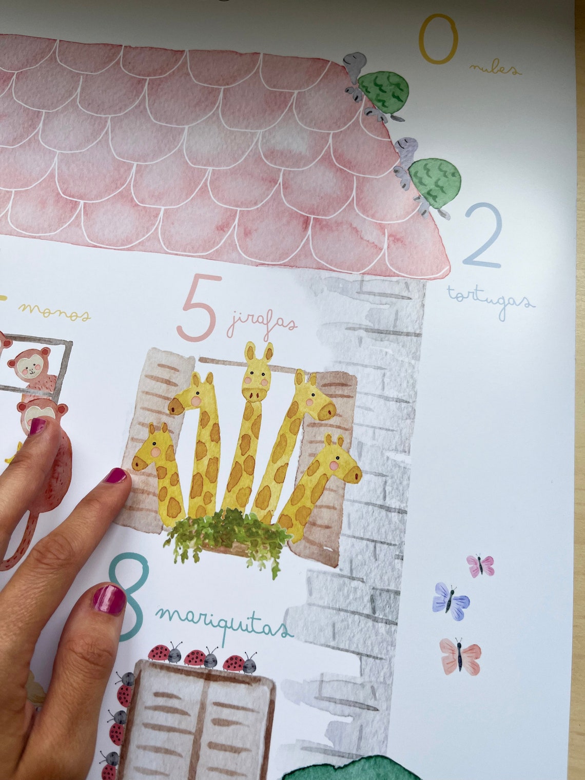 Mis Números - SPANISH Version. Numbers Illustration in Watercolor for ...