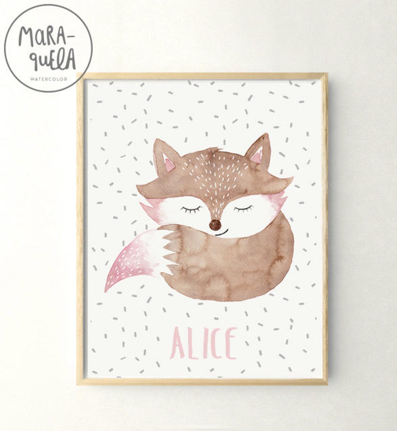 Baby FOX Watercolor - Nursery Illustration - Little Fox Art - Fox Face ...