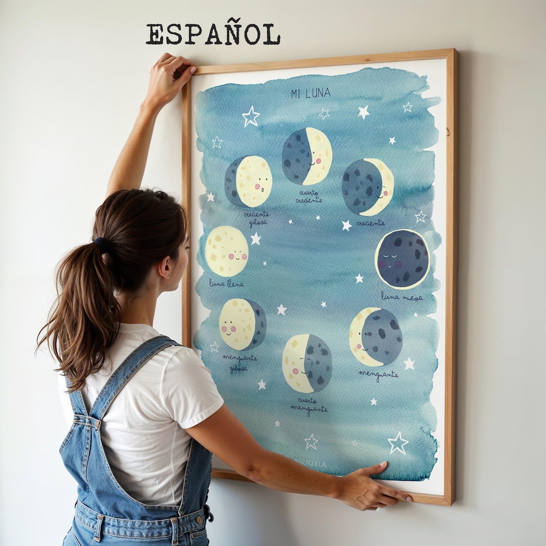 Moon Phases / Children's Illustration "my Moon" / SPANISH Version ...