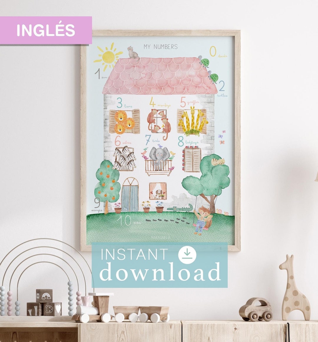 My Numbers - ENGLISH Version - PRINTABLE Numbers Illustration in ...