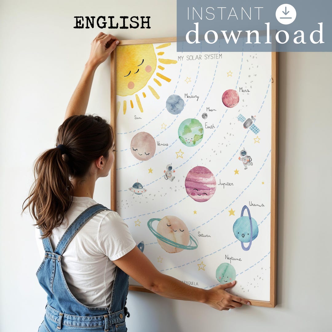 Solar System PRINTABLE POSTER / Instant Download / Educational Poster ...