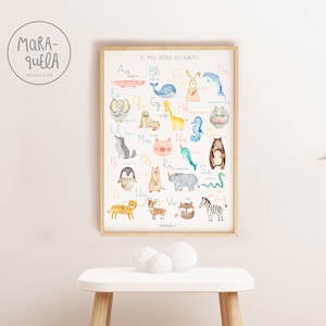 ITALIAN Alphabet for Kids - Alphabet Poster of Lovely Animals in ...