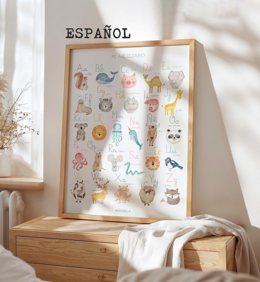 Animal Alphabet Poster in Spanish – Montessori Educational Print ...