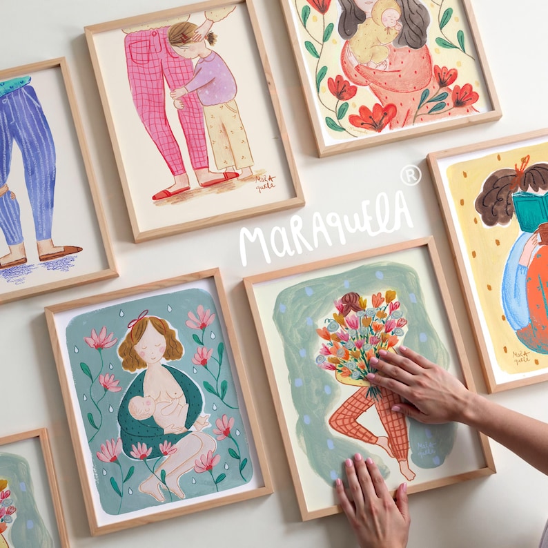 Breastfeeding Wall Art | Maternity Prints Decor | Hand-painted Art for ...