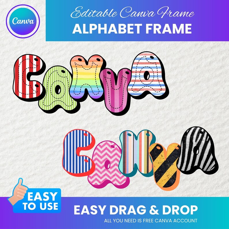 Canva Alphabet Frame Balloon Letter - Etsy