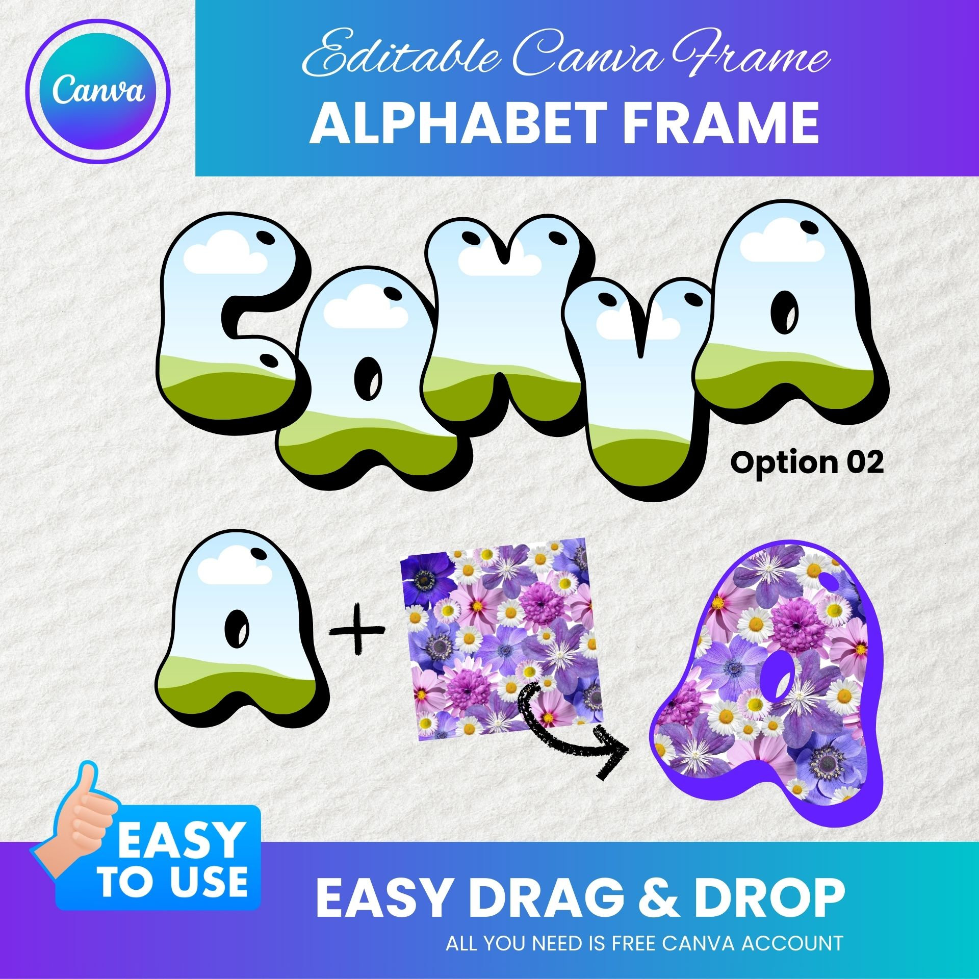 Canva Alphabet Frame Balloon Letter - Etsy