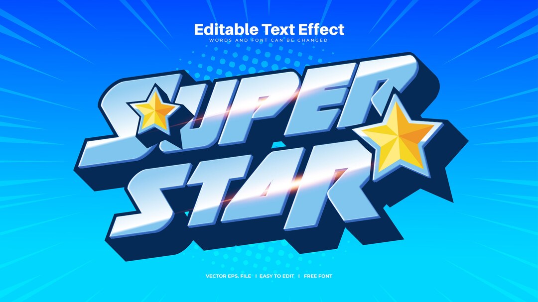 Super Star Text Effect - Etsy UK