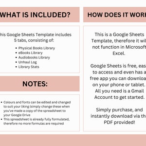Personal Library Spreadsheet Library Tracker Sheet Google - Etsy