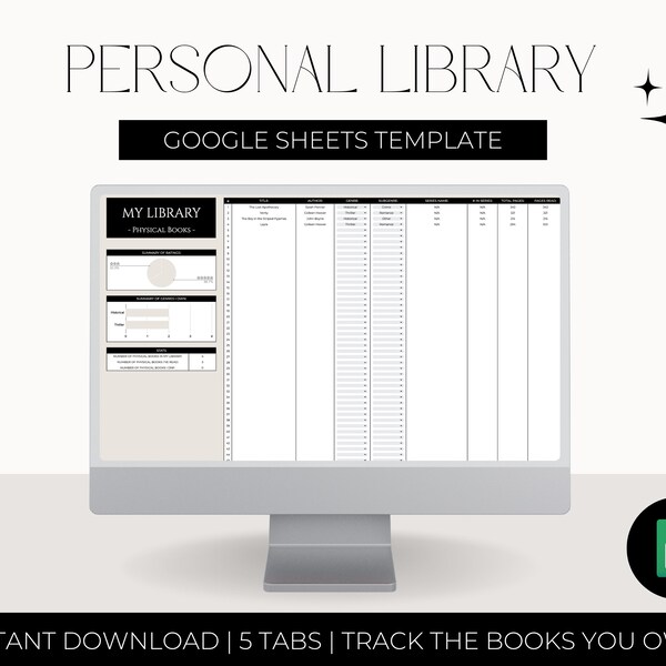 Reading Spreadsheet Tracker - Etsy