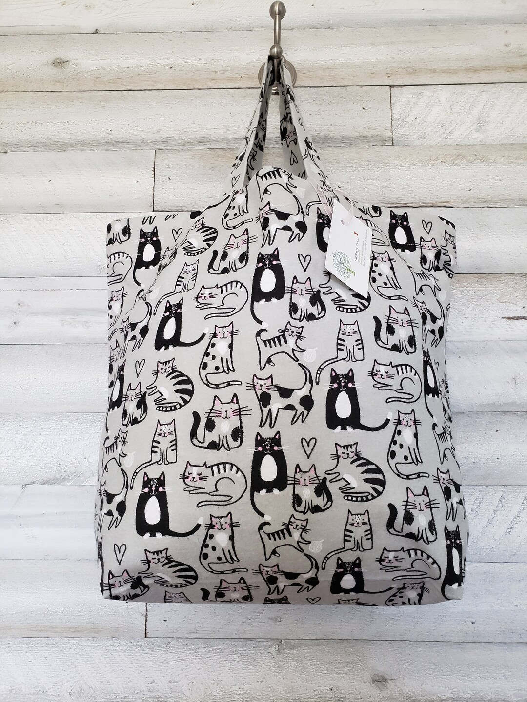 Sabo Tabby Cat Reusable Cloth Shopping Tote Bag, Fabric Market Bag ...