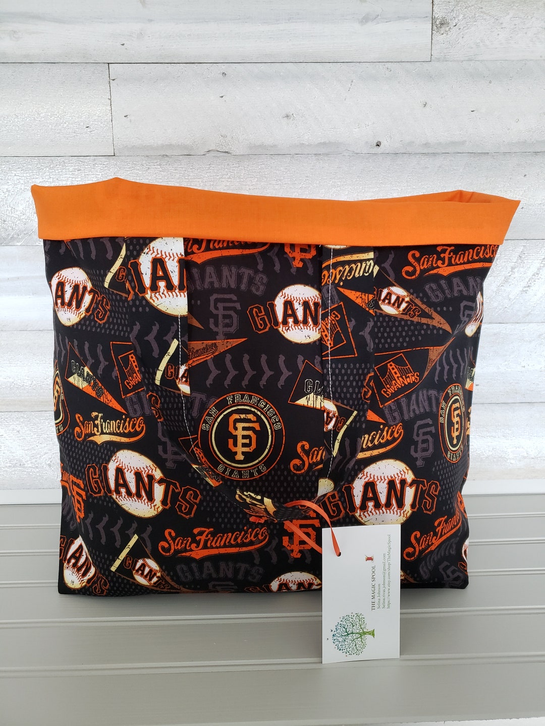 San Francisco Giant's LINED Reusable Shopping Tote Bag, Giants Fans ...