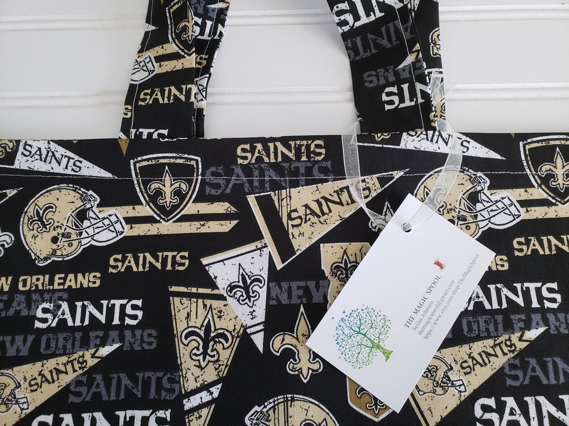New Orleans Saints Reusable Cloth Shopping Tote Bag Fabric | Etsy