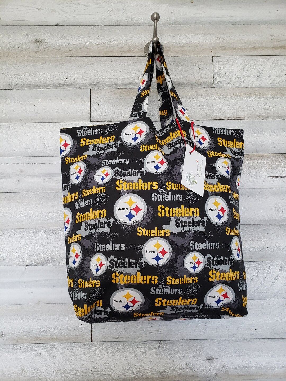 Steelers Fabric Tote Bag: Reusable Shopping Bag, Fan Gift - Etsy