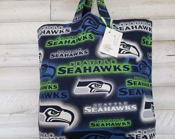 Seattle Seahawks Tote Bag & Sunglass Case: Reusable Fabric Shopping Bag ...