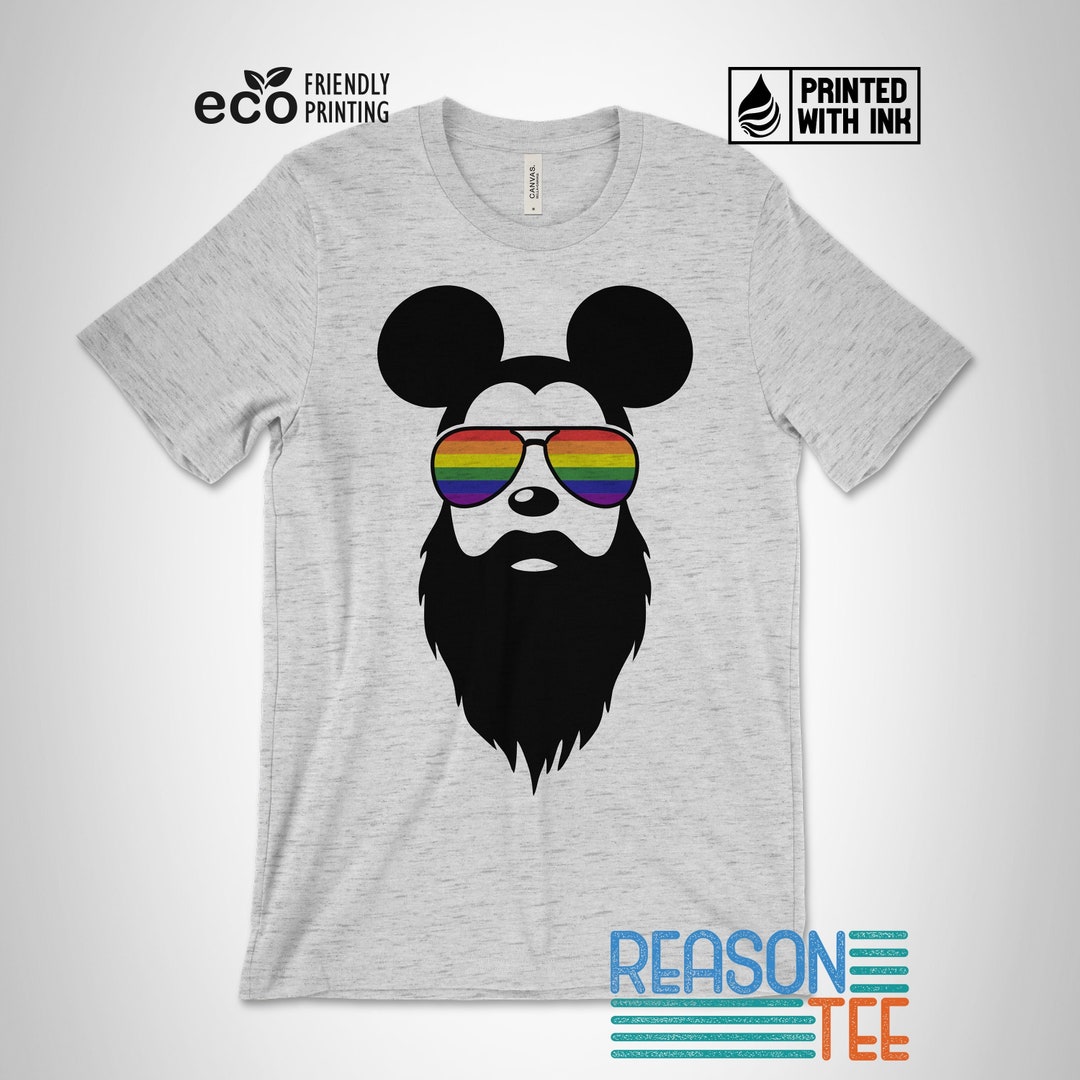 Mickey Beard Pride Shirt LGBTQ Mickey Sunglasses T-shirt - Etsy